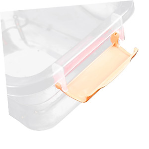 SEWACC 5pcs Box Plastic Container Storage Box with Lid Small Organizer Box Small Storage Bins with Lids Ornament Storage Shoe Boxes Clear Plastic Stackable Orange Brochures Storage Case