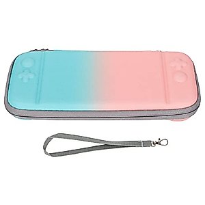 Aoutecen Game Console Storage Bag, Shockproof Gradient Color Handheld Handle Protection Bag with Accessories for Game Console Storage(Gradient pink green)