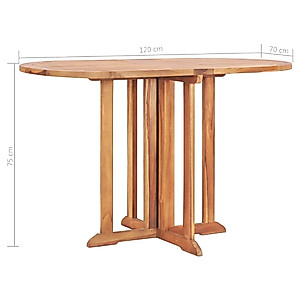 vidaXL Teak Wood Folding Butterfly Patio Dining Table 47.2" by 27.6" by 29.5" - Versatile Indoor/Outdoor Furniture, Weather Resistant, Seats Four