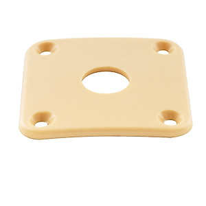 Musiclily Pro Plastic Curved Jack Plate Square Jackplates Compatible with USA Les Paul Epiphone Les Paul Guitar, Cream(Set of 2)