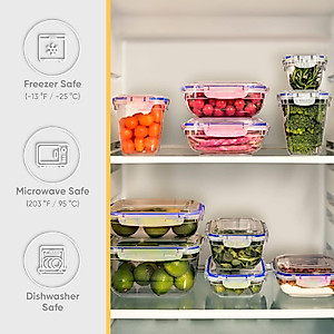 Superio Plastic Food Storage Containers with airtight Lid for Pantry, 2 Pack, Fridge- 80 Oz- BPA Free, Leakproof Sealed Container- Microwave, Dishwasher and Freezer Safe, Clear (Clear)