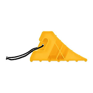 Camco Super Wheel Chock with Rope - Helps Keep Your Trailer in Place So You Can Re-Hitch - (44475) , Yellow
