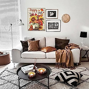 Apcufir Fall Diamond Painting Kits for Adults Beginners Round Full Drill 5D DIY Pumpkin Diamond Art Kits Sunflowers Picture Art for Home Wall Decor 12x16inch