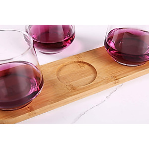 HinLot 2.7 inches Dia Base Beer Tasting Flight Set Wine Glasses Flight Boards Jars Serving Paddles (Round, 1) 3.5Wx15.5L