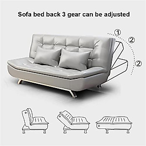JHKZUDG Folding Convertible Sofa Bed,Leather Fabric Couch Bed, Large Storage Sofa Bed for Living Room,3 Inclining Positions Adjustable Sofa Bed,for Living Room Bedroom,Green