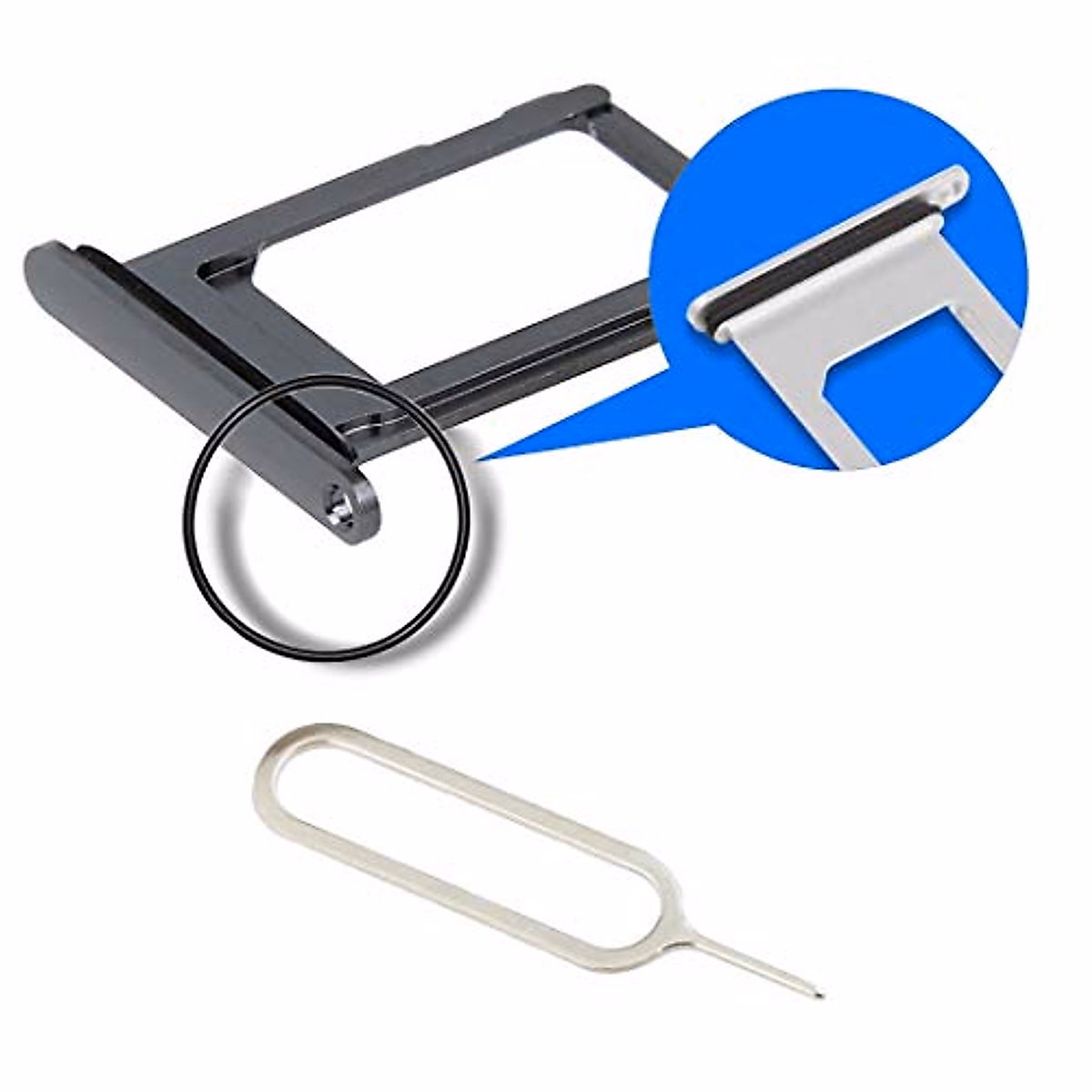 MMOBIEL SIM Card Slot Tray Holder Replacement Compatible with iPhone XR - 6.1 inch - 2018 - Incl. Rubber Gasket and Sim Pin - Black