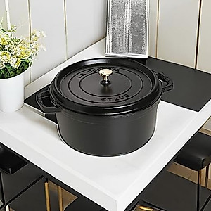 Staub Cast Iron 9-qt Round Cocotte - Black Matte, Made in France