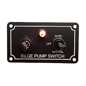 Pactrade Marine Boat Bilge Pump Switch Aluminum Plate 3 Way Auto Off Manual Spring Return