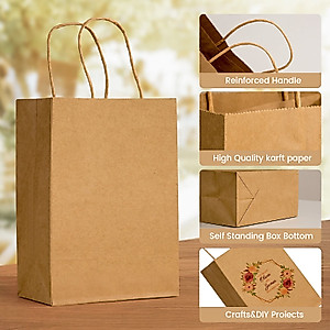 150pcs Brown Kraft Paper Bags with Handles Mixed Size Gift Bags Bulk,Perfect Kraft Paper Bags for Business, Shopping Bags,Retail Bags,Party Bags,Favor Bags,Merchandise Bags