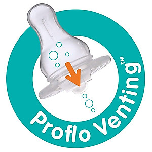 Evenflo Feeding Glass Premium Proflo Vented Plus Bottles for Baby, Infant and Newborn - Helps Reduce Colic - Clear, 8 Ounce (Pack of 6)