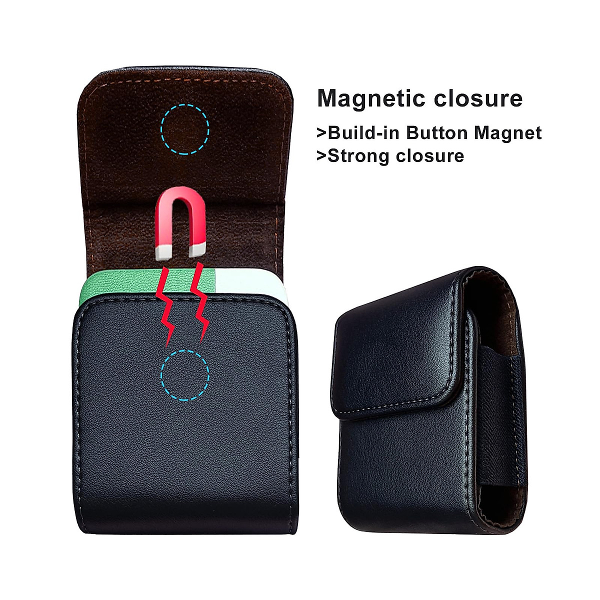 for Galaxy Z Flip 6/5/4/3 Belt Phone Holster, 360 Rotating Leather Phone Pouch Case, Belt Clip Phone Holder for Motorola Razr Plus, Razr 40 Ultra, Razr 5G 2023