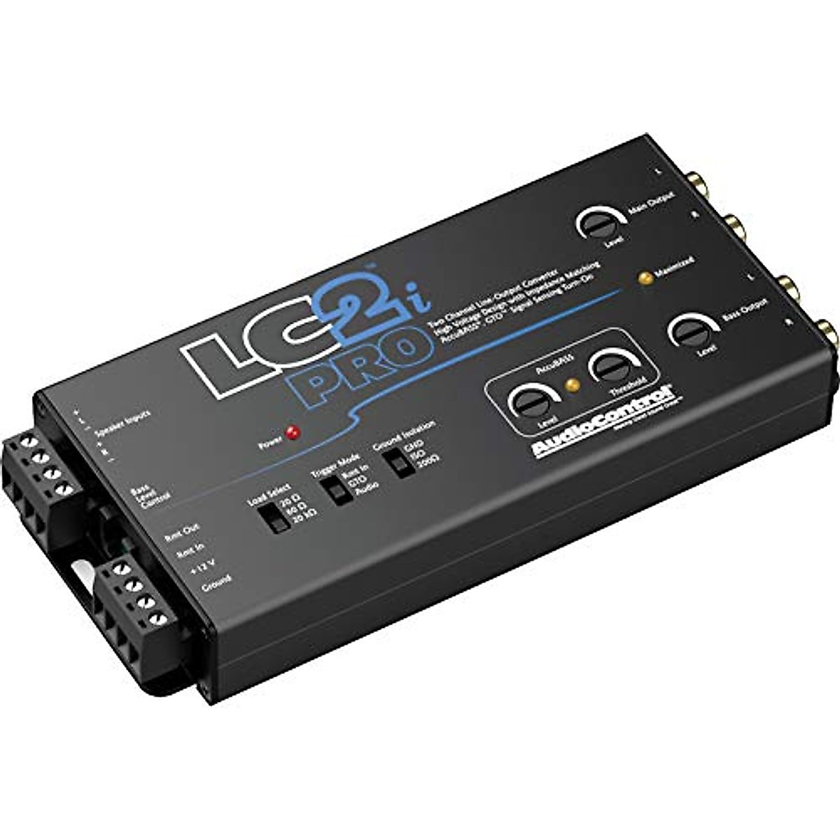 AudioControl LC2i PRO 2-Channel Line Output Converter with Impedance Matching, AccuBASS with 2-Channel Interconnect Cable