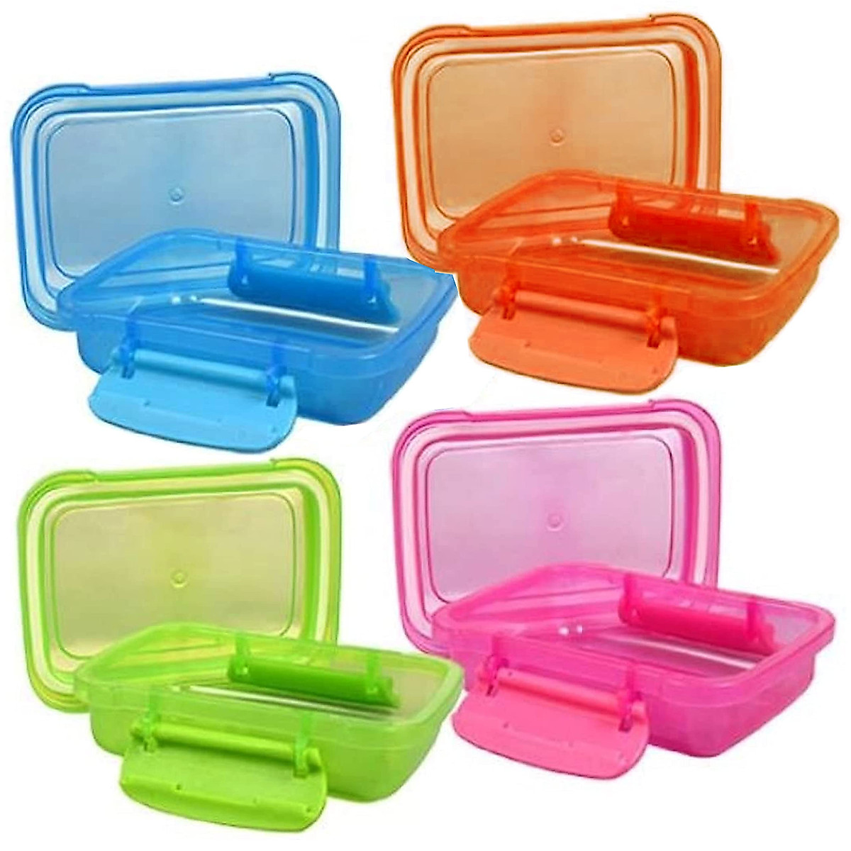 6 Pc Mini Snack Container Lockable Lid Knick Knack Bead Organizer Storage Candy