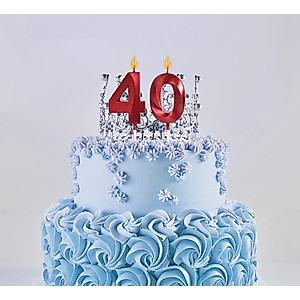 Red 22nd Birthday Candles for Cakes, Number 22 Candle Cake Topper for Party Anniversary Wedding Celebration Decoration