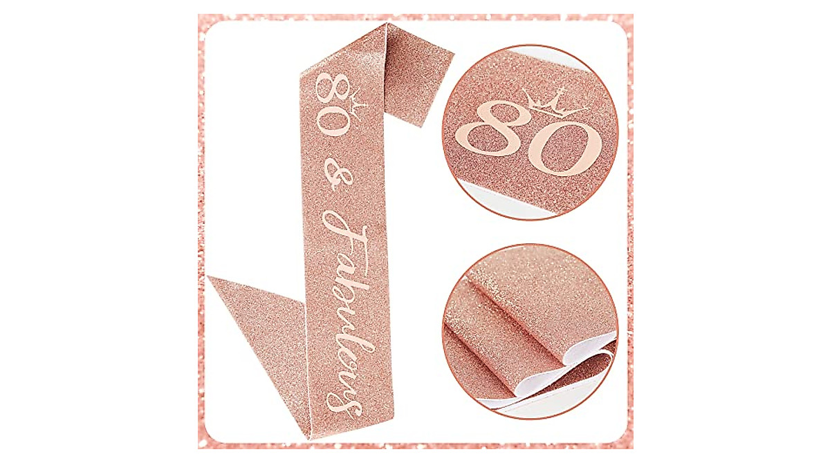 80th Birthday Decorations for Women - Elegant Rose Gold Party Set