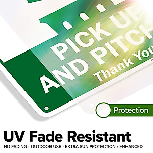 Please Help Keep This Area Clean Pick Up And Pitch In Sign, 10x14 Inches, Rust Free .040 Aluminum, Fade Resistant, Made in USA by My Sign Center
