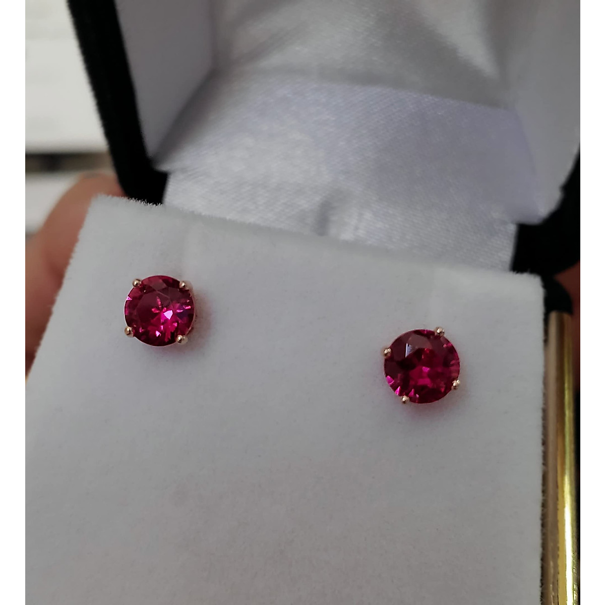 Galaxy Gold GG 14k Solid Gold Fiercely We Believed 1.3 ctw Ruby Earrings
