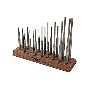 TEKTON Punch Set with Walnut Block (18-Piece) | 66564
