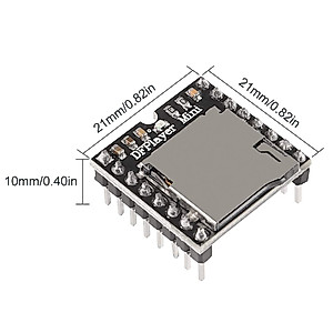 AITRIP 6PCS Mini MP3 Player Audio Module MP3 Voice Decode Board DFPlayer with TF Card Slot, it can be Controlled Through Serial Port or I/O Port for Arduino,Raspberry Pi, AVR, MSP430, and Other MCUs