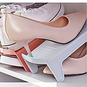 LUVADU ZCX Shoe Slots Organizer Non-Slip Shoe Slots Double Layer Shoe Rack Organizer Holder Shoe Stacker Space Saver Shoe Racks (Color : B)