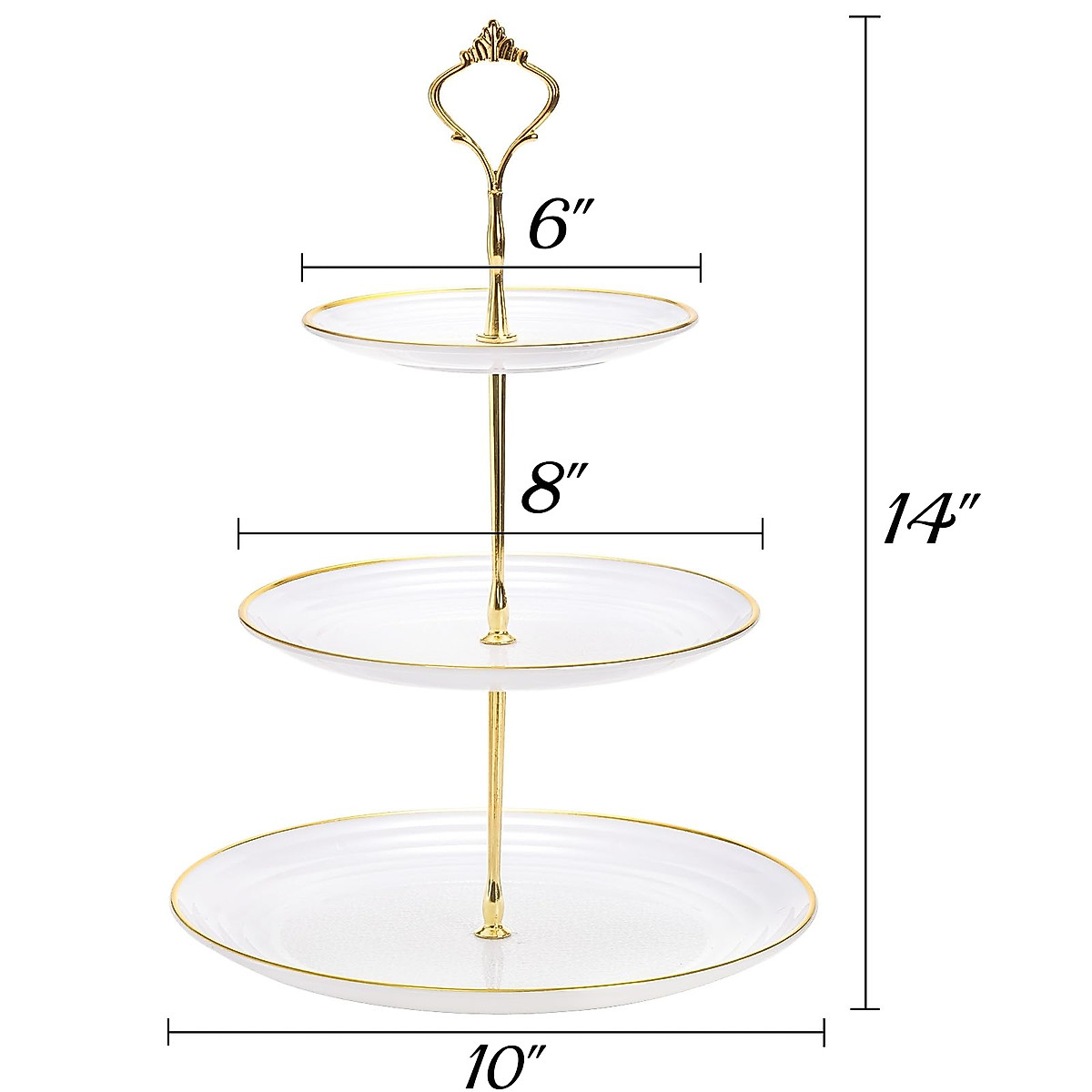 Goaste 3 Pack Tiered Cupcake Stand, Plastic Cupcake Stand Tower, 3 Tier Round Shape Dessert Serving Tray, White Cookie Candy Buffet Stand for Tea Party, Baby Shower, Wedding, Birthday, Christmas