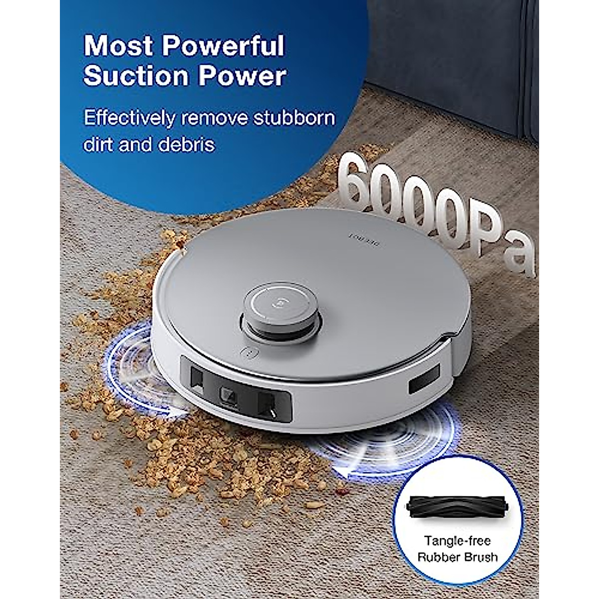 ECOVACS DEEBOT T20 Omni Robot Vacuum and Mop, Hot Water Mop Washing, Self-Emptying, Hot Air Drying, 6000Pa Suction, OZMO Turbo Spinning Mop with Auto Mop Lift, Obstacle Avoidance, YIKO Voice Assistant