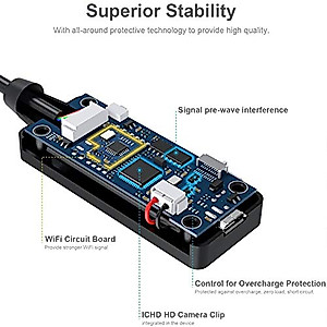 Wireless Endoscope Camera, NIDAGE WiFi 5.5mm 1080P HD Borescope Inspection Camera for iPhone Android, 2MP Semi-Rigid Snake Camera for Inspecting Motor Engine Sewer Pipe Vehicle (33FT)
