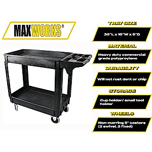 MaxWorks 80855 500-Pound Service Cart With Two Trays (40" x 17" Overall Dimensions)