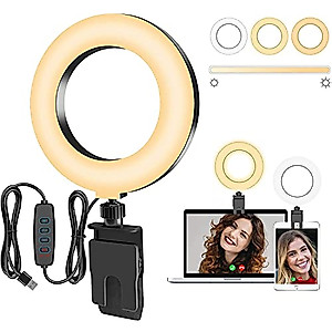 Video Conference Lighting Kit 3000k-6000K Dimmable Led Ring Lights Clip on Laptop Monitor for Remote Working, Distance Learning,Zoom Calls, Self Broadcasting and Live Streaming, YouTube Video,TikTok