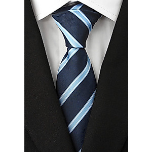 Adulove Men's Necktie Classic Silk Tie Woven Jacquard Neck Ties 9 PCS