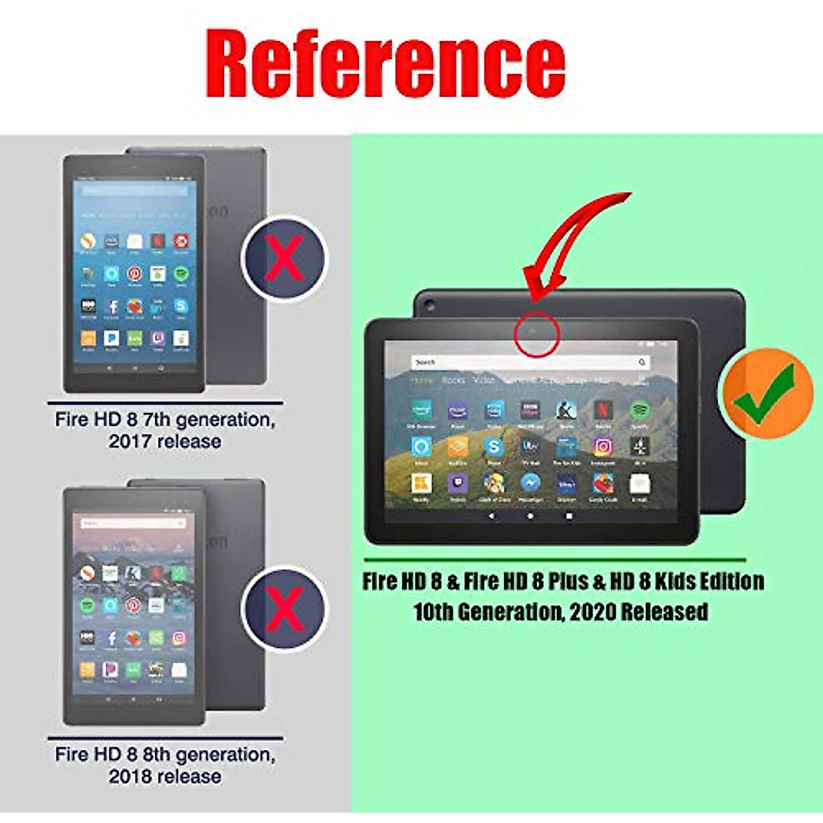 EpicGadget Case for Amazon Fire HD 8 / Fire HD 8 Plus (10th Generation, 2020 Released) - Lightweight Tri-fold Stand Auto Wake/Sleep Folio Cover Case + 1 Screen Protector and 1 Stylus (Navy Blue)