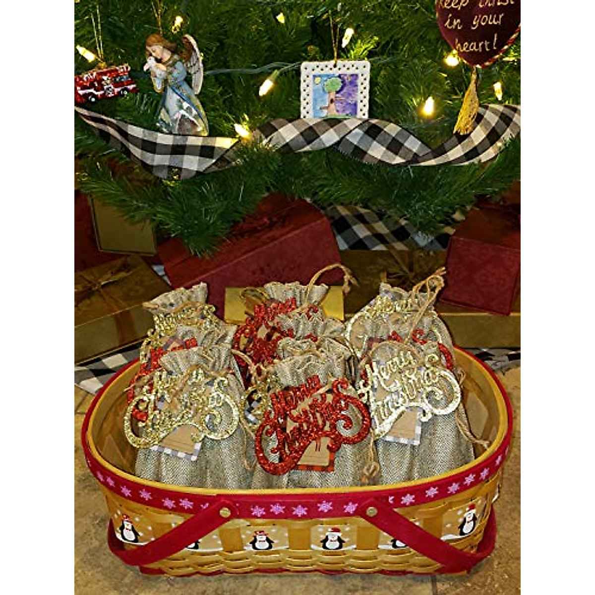 WEWIVODA Burlap Bags, 25 Packs 6''x8'' Drawstring Gift Bag Burlap Candy Pouch Party Favor Linen Pockets for Wedding Birthday Party Halloween Thanksgivings Christmas New Year Valentine's Day (6''x8'')