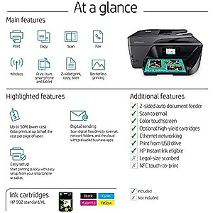HP OfficeJet Pro 6975 All-in-One Wireless Printer, Double-Sided Print and Scan, HP Instant Ink, Works with Alexa (J7K36A)