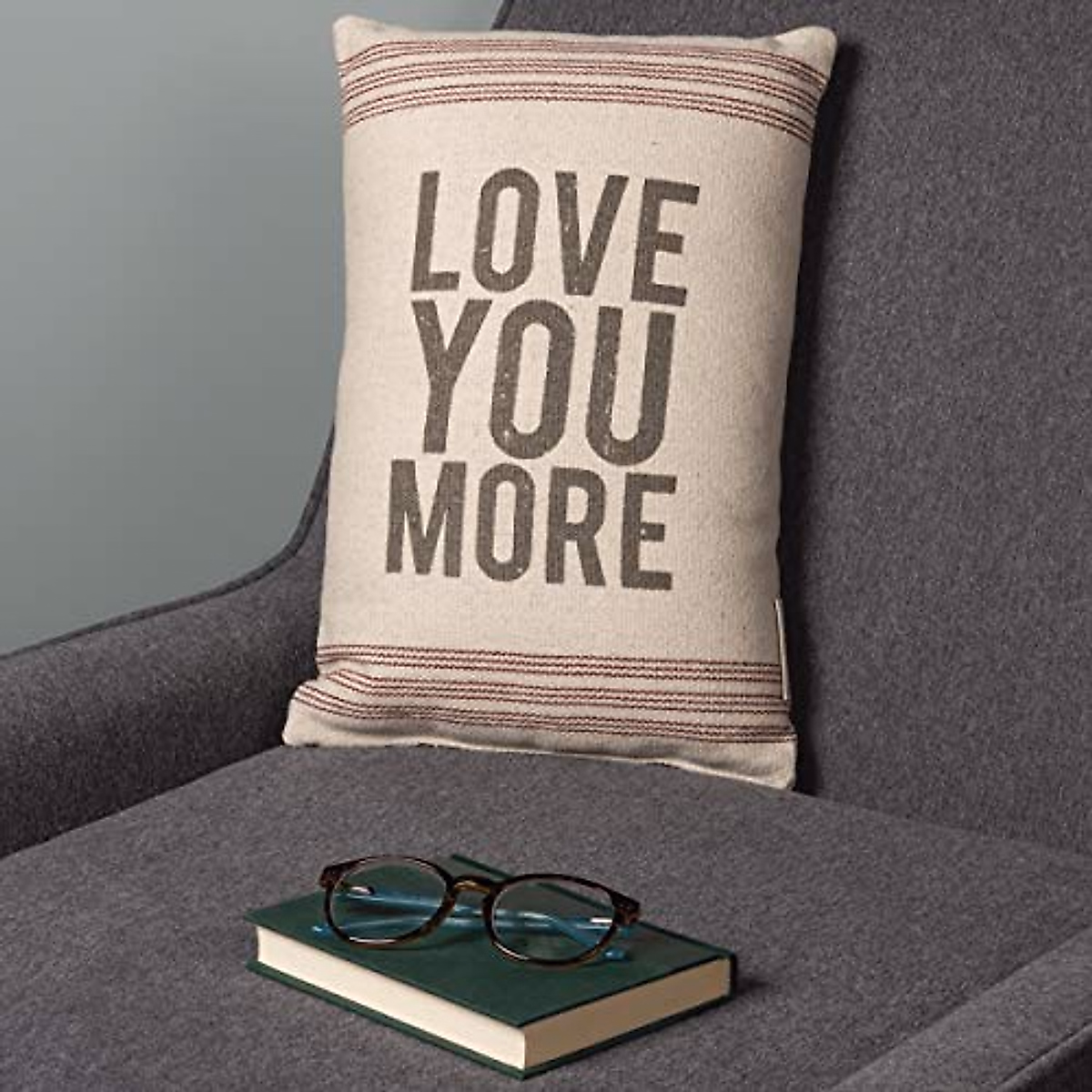 Primitives by Kathy 18293 Striped Pillow, 10" x 15.5", Love You More