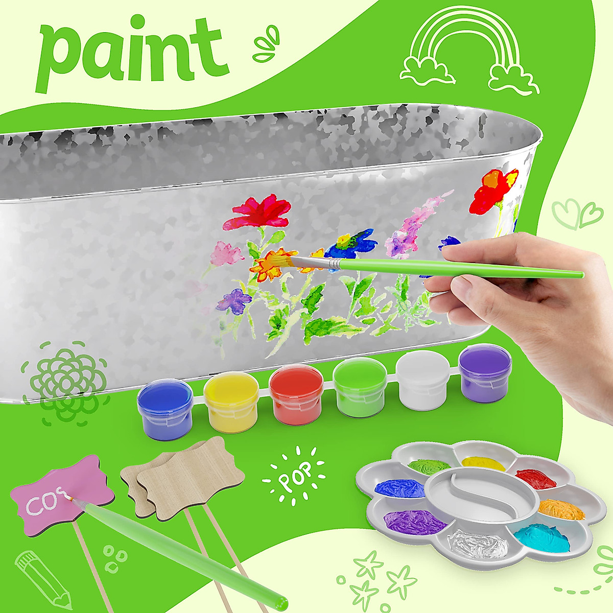Paint & Plant Flower Growing Kit for Kids - Best Birthday Crafts Gifts for Girls & Boys Age 5 6 7 8-12 Year Old Girl Gift Ideas - Fun Children Gardening Kits, Art Projects Toys for Ages 5-12 Years