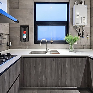 Upgraded Self-Adhesive Grocery Plastic Bag Holder, Betterya Bag Holder and Dispenser for Plastic Bags - Easy Wall Mount Bag Saver - Stainless Steel Matte Black