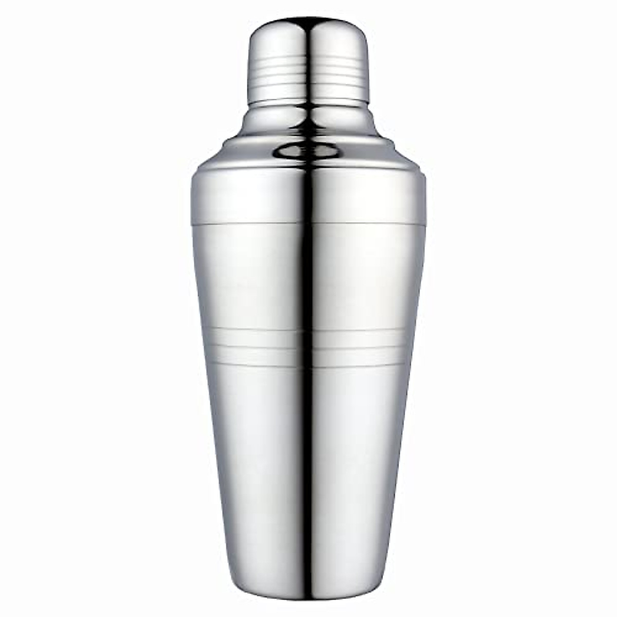BGM.FOX Premium Stainless steel Cocktail Shaker Martini Shaker with Strainer and Lid Top - Leak Proof,Pro Drink Cobbler Shaker Mixer for Bartender Silver C