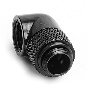 Dracaena 6 pack G1/4" thread Male to Female Extender Fitting, 90° Rotary Fitting Adapter Connector for Computer Water Cooling System, Black