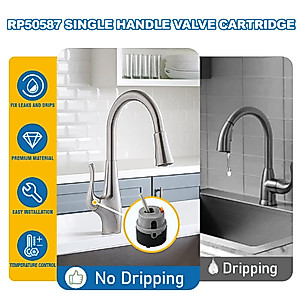 RP50587 Cartridge Valve Replacement For Delta RP50587 Valve Cartridge, Compatible with Single-Handle Kitchen and Lavatory Faucets-Includes Allen Wrench