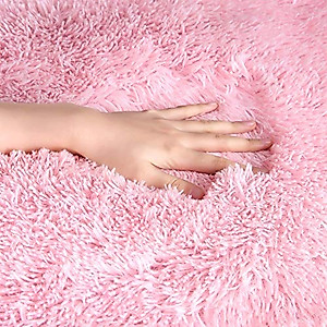 YOH Fluffy Pink Area Rugs for Bedroom Girls Rooms Kids Rooms Nursery Decor Mats 2.6’x5.3’