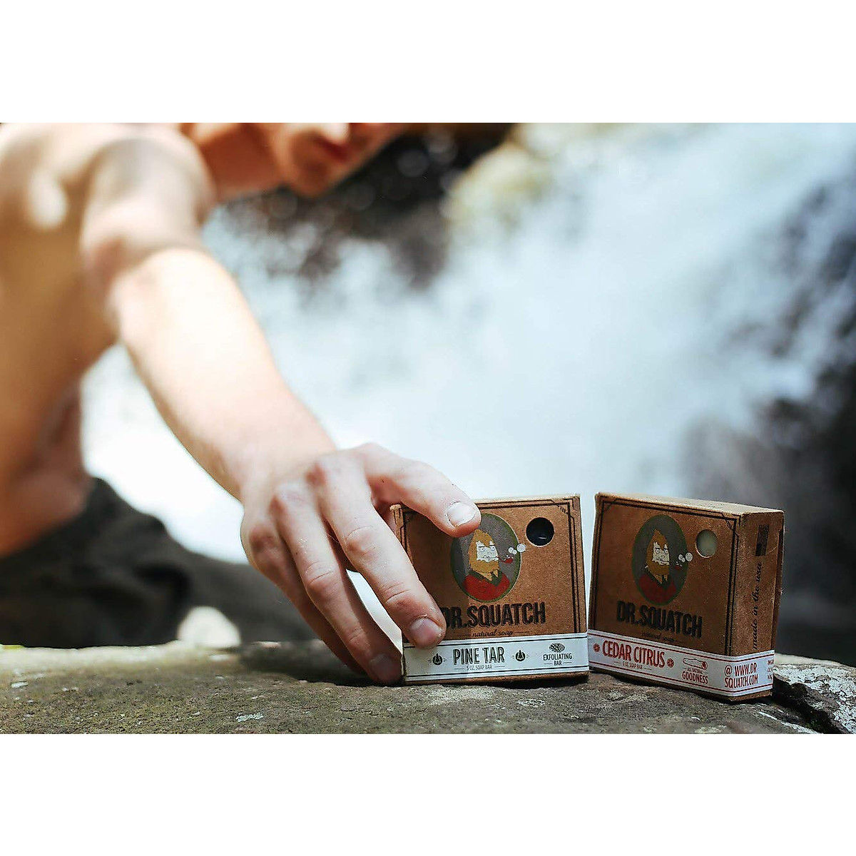 Dr. Squatch Pine Tar Soap 4-Pack Bundle – Bar Soap for Men with Natural Woodsy Scent and Skin Exfoliating Scrub – Handmade with Pine, Coconut, Olive Organic Oils in USA (4 Bar Set)