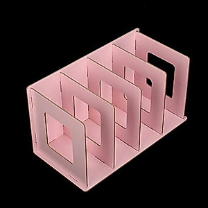 YOUTHINK DIY Desktop Bookshelves, Wooden Books DVD Placement Shelves Storage Shelves, Suitable for Students Children Adults (Light Pink)