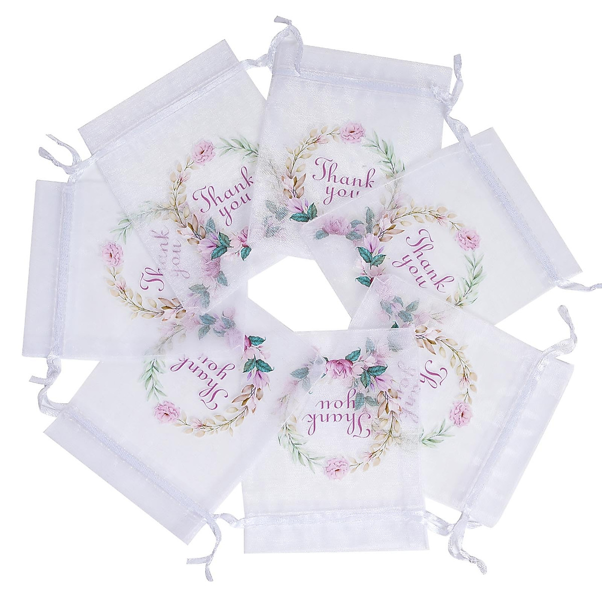 Bskifnn Organza Bags Satin Drawstring Organza Pouch Candy Bags Wedding Party Favor Gift Bag Jewelry Bags (50)