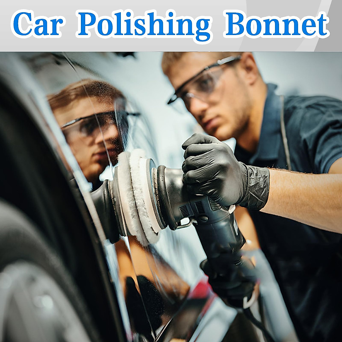 Buffing Bonnets for 9 to 10inch, 12pcs Polishing Bonnets 9-10 inch, Buffer Bonnets kit, Waxers Bonnet Set, Polishing Pads Bonnet, Car Buffer Bonnet, for Most 9 to 10 Inches Orbital Buffer Polisher