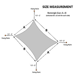 AsterOutdoor Sun Shade Sail Rectangle 10' x 13' UV Block Canopy for Patio Backyard Lawn Garden Outdoor Activities, Graphite