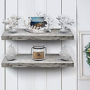 Sorbus Floating Shelf — Hanging Wall Shelves Decoration — Perfect Trophy Display, Photo Frames — Extra Long 24 Inch (Grey Engineered Wood)
