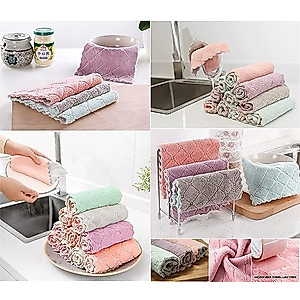 12 Pack Kitchen Cloth, Dish Towels Super Absorbent Coral Velvet Dishtowels, Microfiber Premium Cleaning Cloths, Soft Tea Towels, Quick Dry Rags, Multipurpose Reusable Washcloths, Non-Stick Oil Cloths.