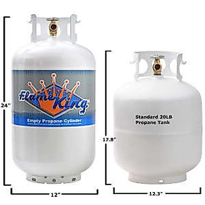 Flame King YSN-301 30 Pound Steel Propane Tank Cylinder with Type 1 Overflow Protection Device Valve DOT and TC Compliant
