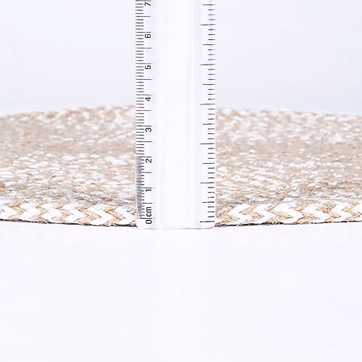 Hausattire Jute Braided Placemats 14 Inches Round - Off White, Farmhouse Reversible Woven Mats for Kitchen & Dining Table, Perfect for Indoor & Outdoor Use - (Set of 4)