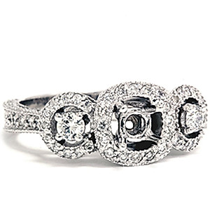 P3 POMPEII3 1/2ct SI Vintage Diamond Engagement Engraved Mounting - Size 6